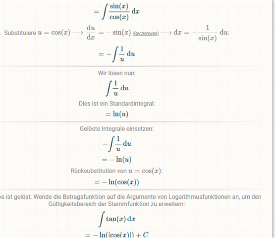 tan(x) integrieren? (Mathematik, Integral)