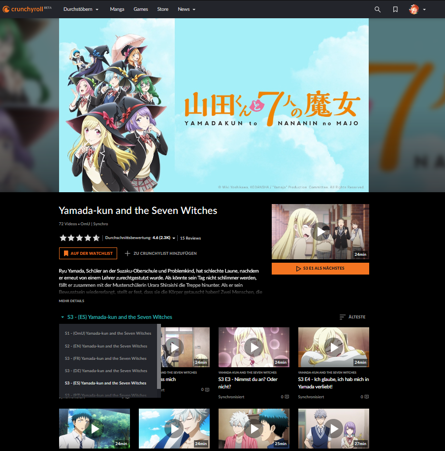 Crunchyroll Beta - bin ich gerade zu blöd(anime)? (Crunchyroll premium)