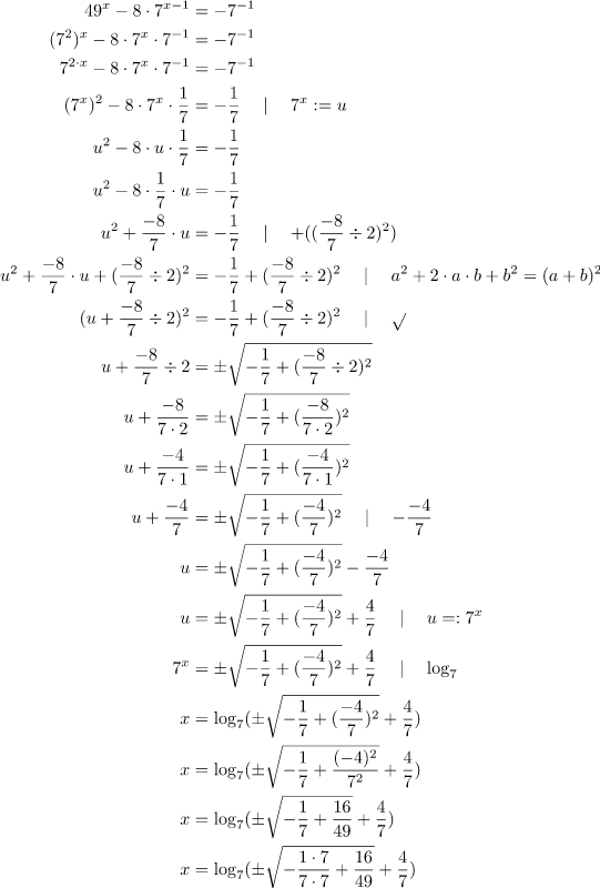 Logarithmus substitution? (Mathematik)