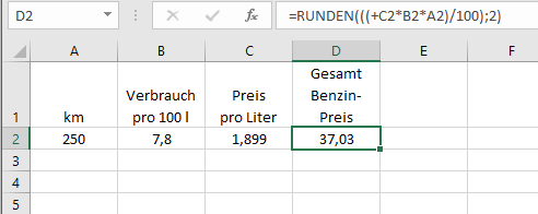 Benzin Berechnen