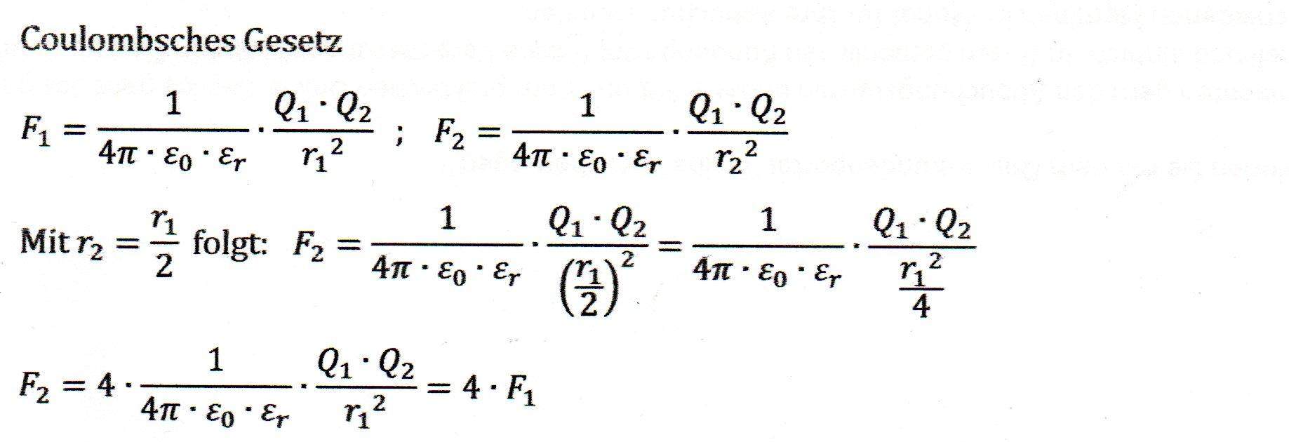 Coulombsches Gesetz? Kennt sich damit jemand aus? (Physik)