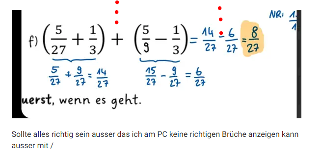 Wie lautet der richtige rechenweg mit ergebnis? (Mathematik ...