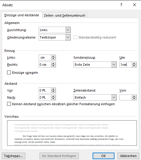 Wie rücke ich bei Word beim Blocksatz im Fließtext nachträglich ...