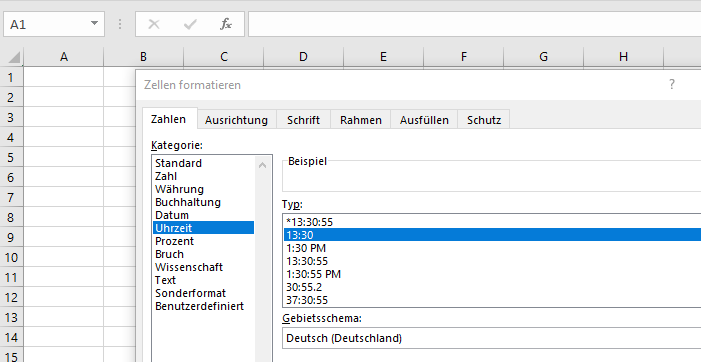 Excel Format Uhrzeit fügt automatisch Datum davor ein? (Microsoft ...