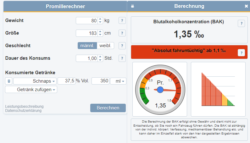 Wie viel Promille hätte man? (Alkohol, Bier, Wodka)