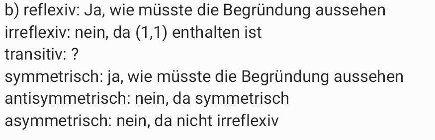 Eigenschaften von Relationen? (Mengenlehre, Relation, diskrete Mathematik)