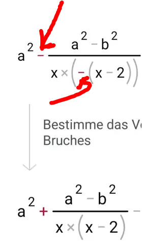 Vorzeichen des Bruches? (rechnen, Gleichungen, Mathematiker)