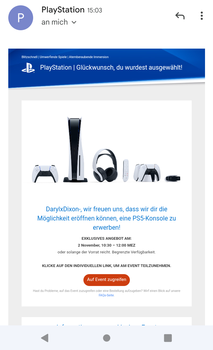 Ps5 Email? (PlayStation, PlayStation 5)