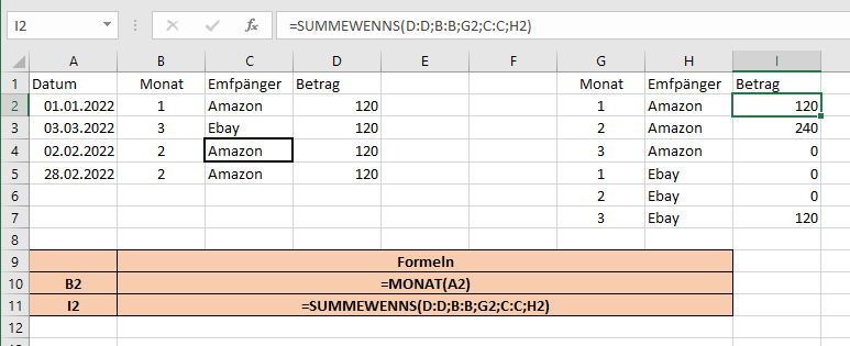 Summe Bilden Bei Zwei Zu Berücksichtigenden Variablen Excel Microsoft Formel Microsoft Excel