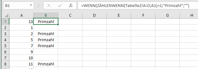 Wie kann man in Excel prüfen ob ein Wert eine Primzahl ist? (Formel ...