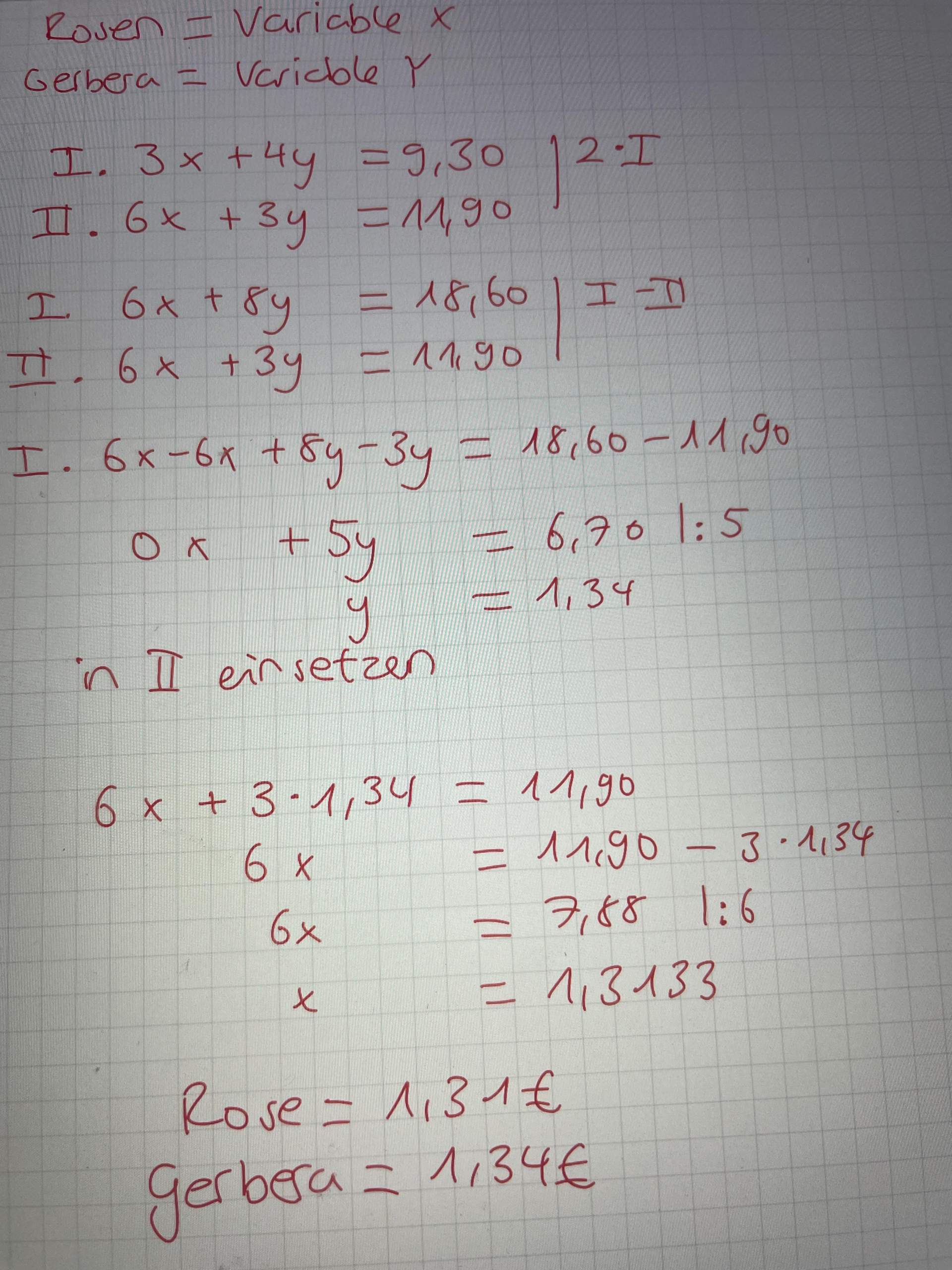 Mathe? (Mathematik, Variablen, lineare Gleichungssysteme)
