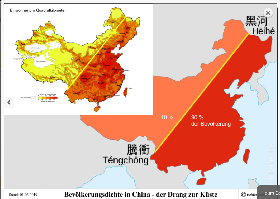 Warum leben mehr Menschen in West China als in Ost China? (Geschichte ...