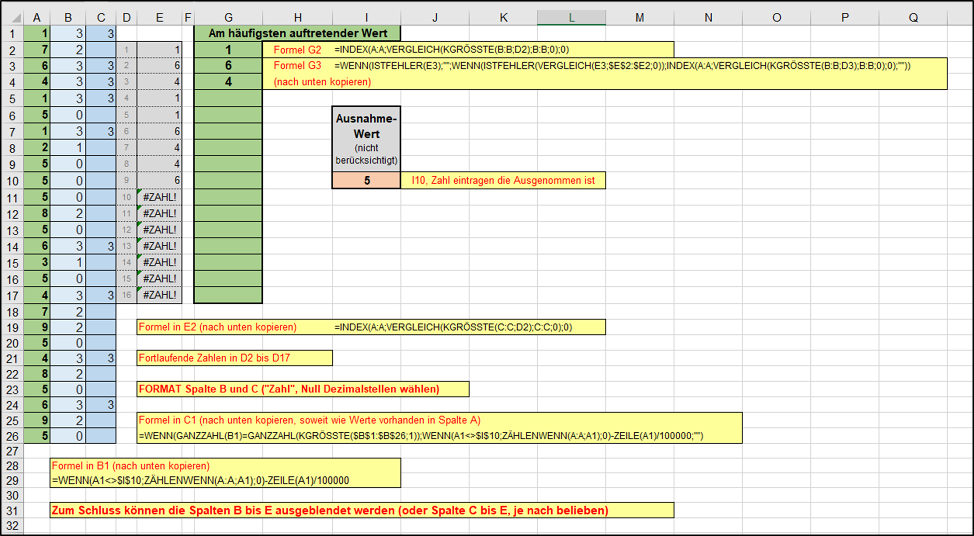 Excel: Am häufigsten auftretender Wert? (Microsoft, Formel, Microsoft Excel)