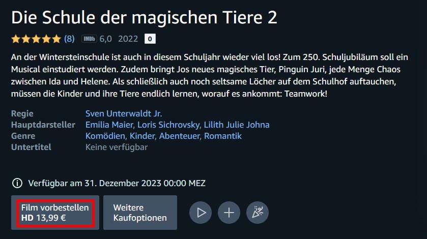 Wie viel kostet die Schule der magischen Tiere Teil 2 Auf Prime Video ... Wie viel kostet die Schule der magischen Tiere Teil 2 Auf Prime Video ...