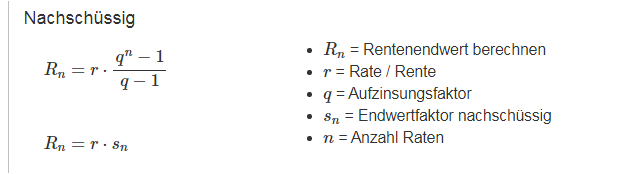 Rentenrechnung nachschüssig? (Mathematik, barwert)