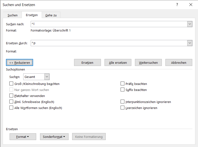 Word Formatvorlage Überschrift ohne Absatz danach? (Microsoft ...