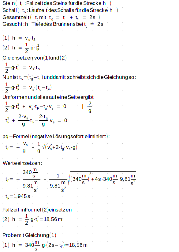 Freier Fall, welche Formel benutze ich? (Mechanik, Bewegung ...