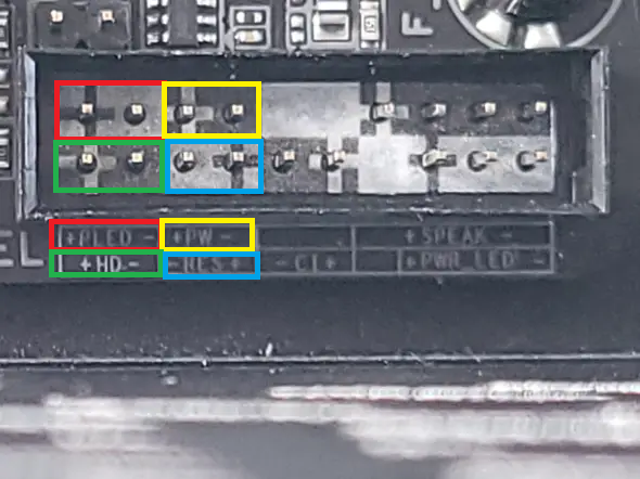 Ich versthe die bezeichnungen mit den PLED und links ist ein Plus und ...