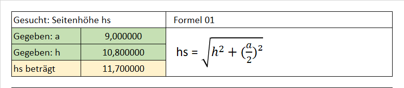 Quadratische pyramide? (Mathematik, Höhe)
