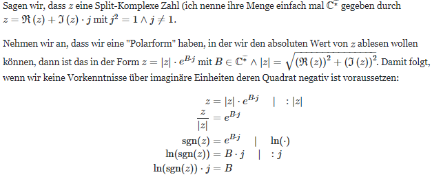 Anormal komplexe Zahlen Polarform? (höhere Mathematik, Mengenlehre)