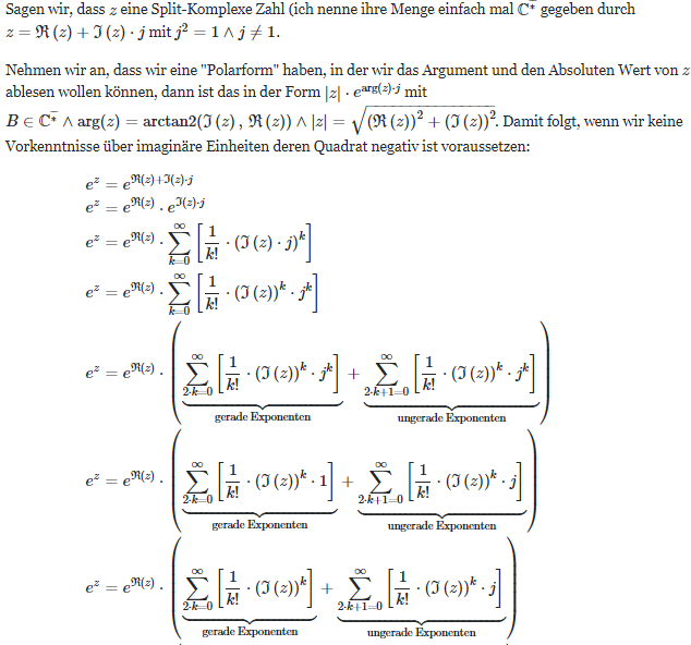 Anormal komplexe Zahlen Polarform? (höhere Mathematik, Mengenlehre)