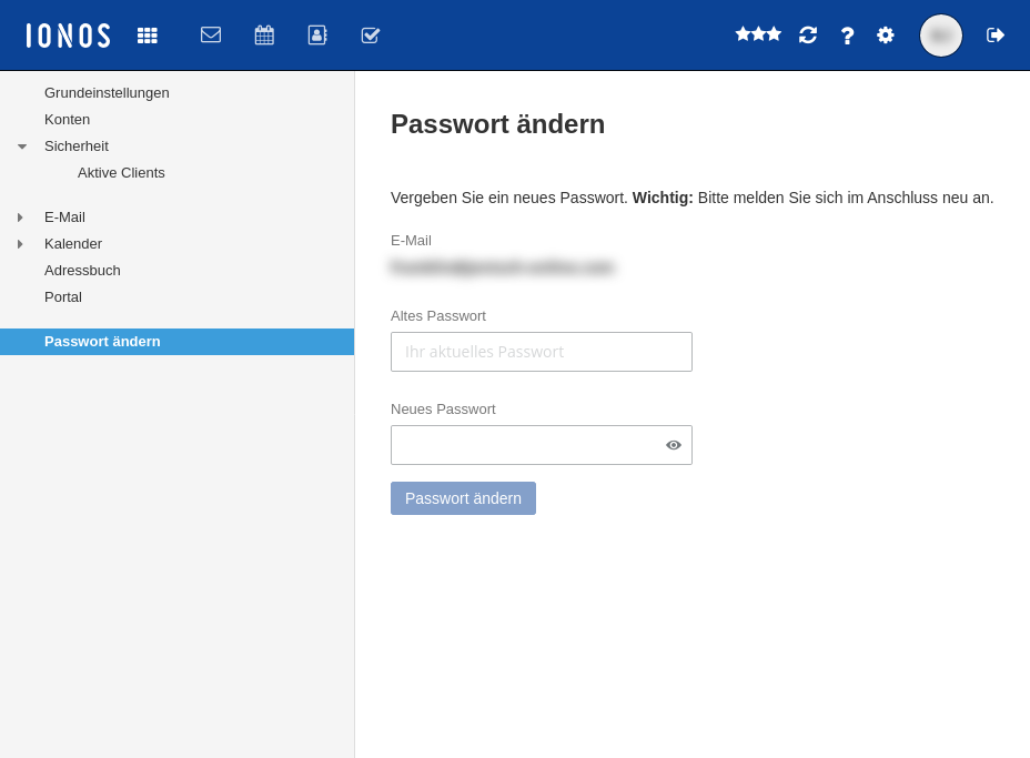 Passwort ändern bei 1und1 Webmailer ohne Controlcenterzugang