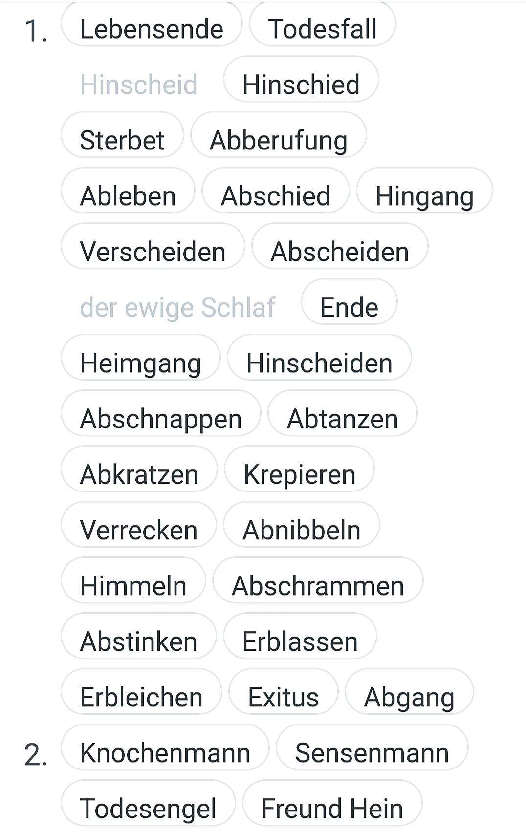 Alles zum Tod und zum Ende? (Deutsch, Wort)