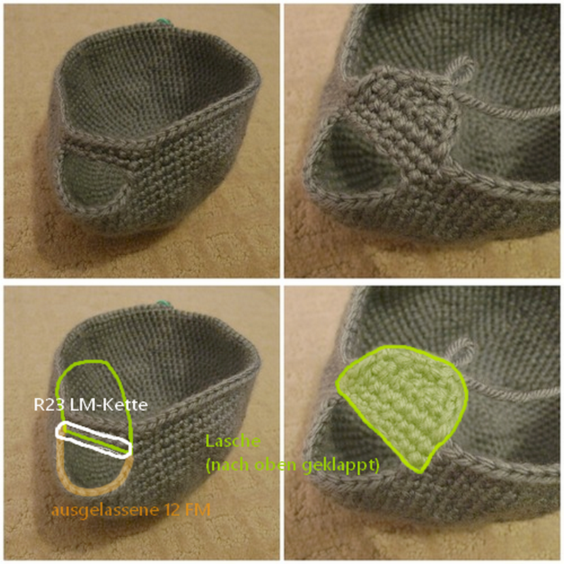 Wie häkelt man eine Lasche? (Häkeln, Häkelanleitung, Handarbeitstechnik)