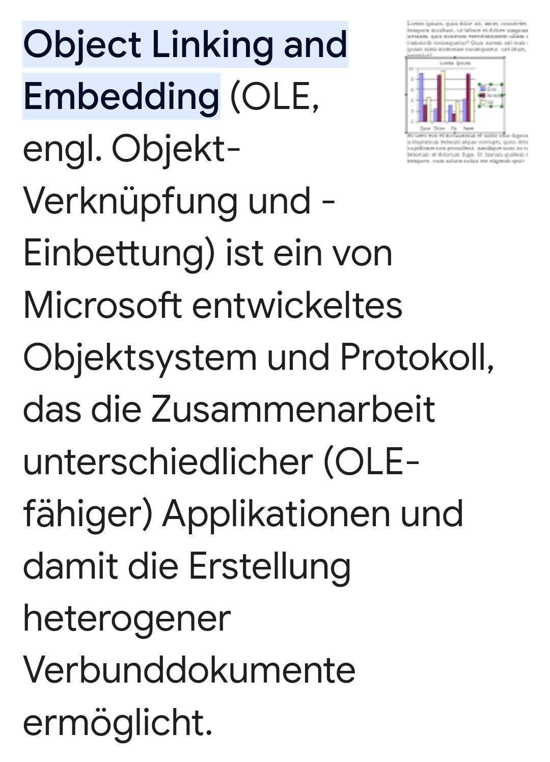 Was bedeutet OLE? (Computer, Rätsel, Abkürzung)