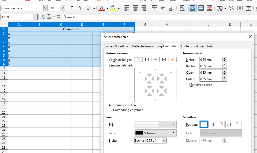 Open Office Calc? (Microsoft Excel, OpenOffice, Zellen)
