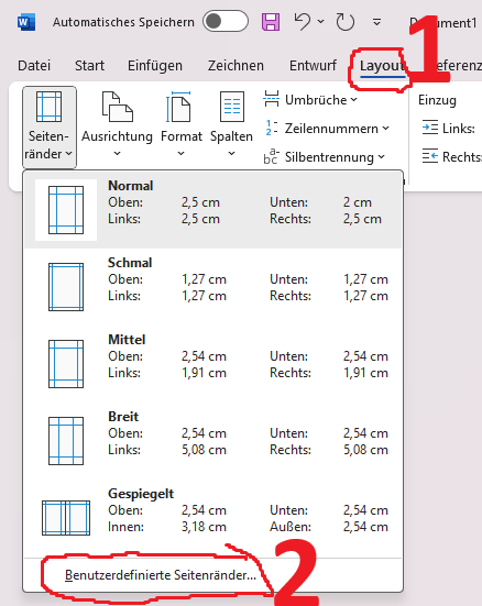 Layout bei Word für eine Seite ändern? (Microsoft, Microsoft Word, PDF)