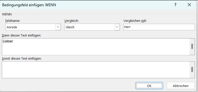 Wenn-Dann Funktion Serienbrief? (Gleichungen, Microsoft Word, wenn-dann ...