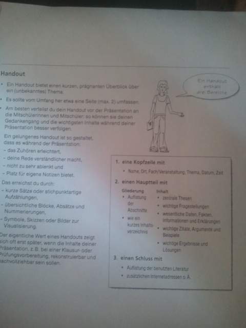Handout für ein Buch (Schule, Deutsch, Referat)