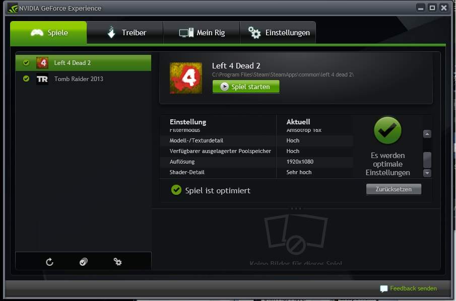 Steam Spiele bei NVIDIA-Experience hinzufügen