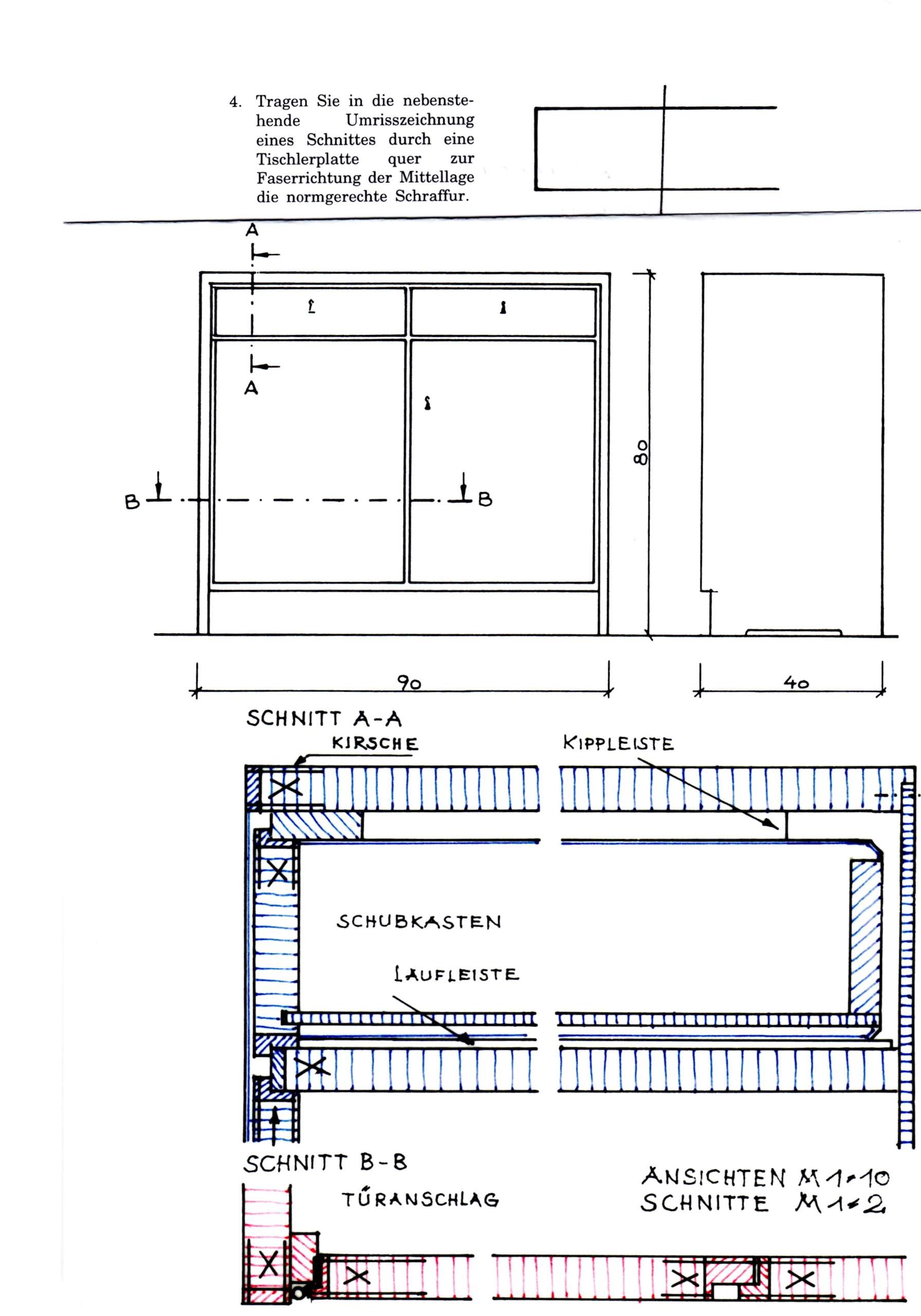 Architektur Schraffur Holz (Freizeit, Technisch Zeichnen)