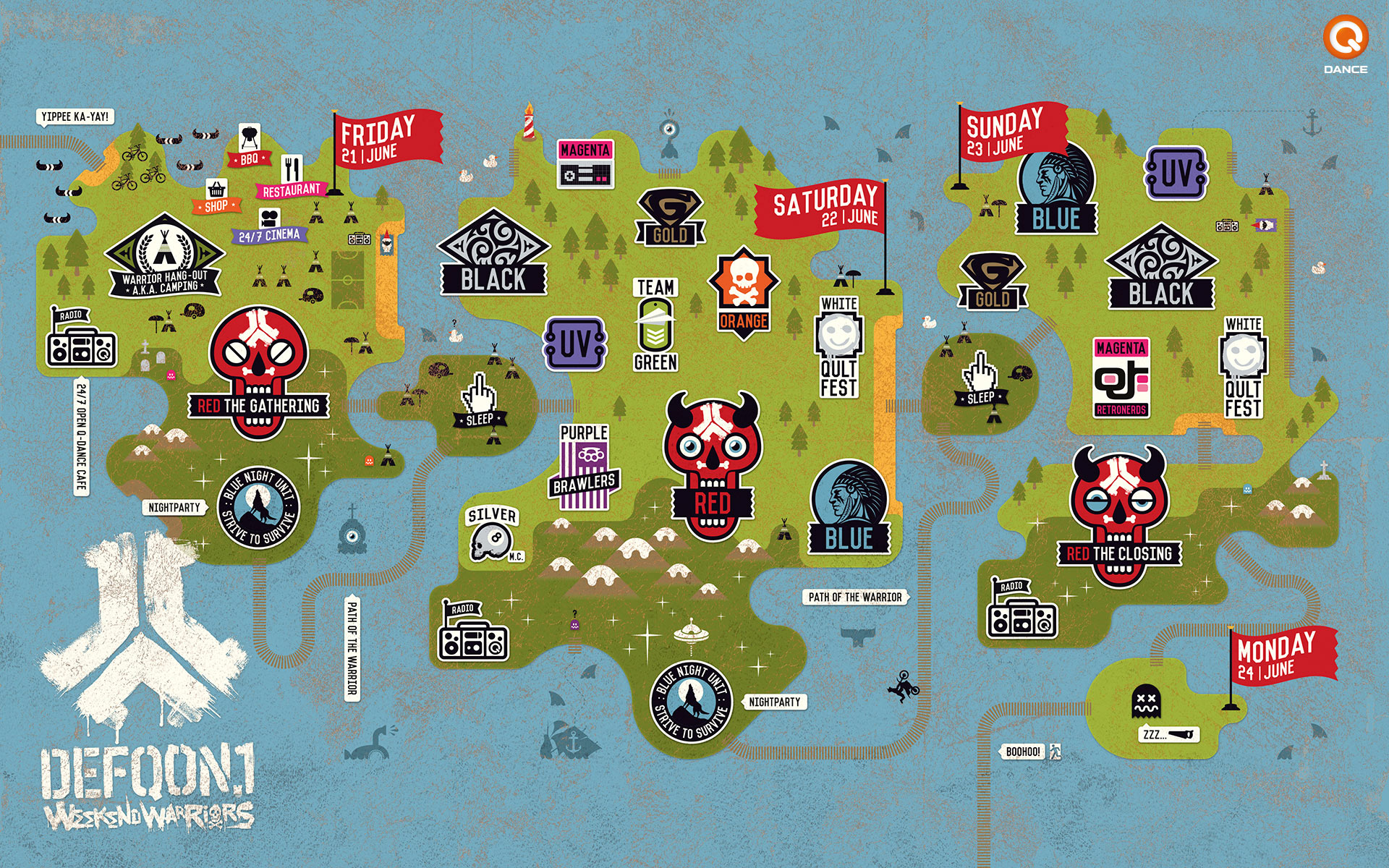 Defqon 1 - Aufteilung/Floors (Musik, Festival, Hardstyle)