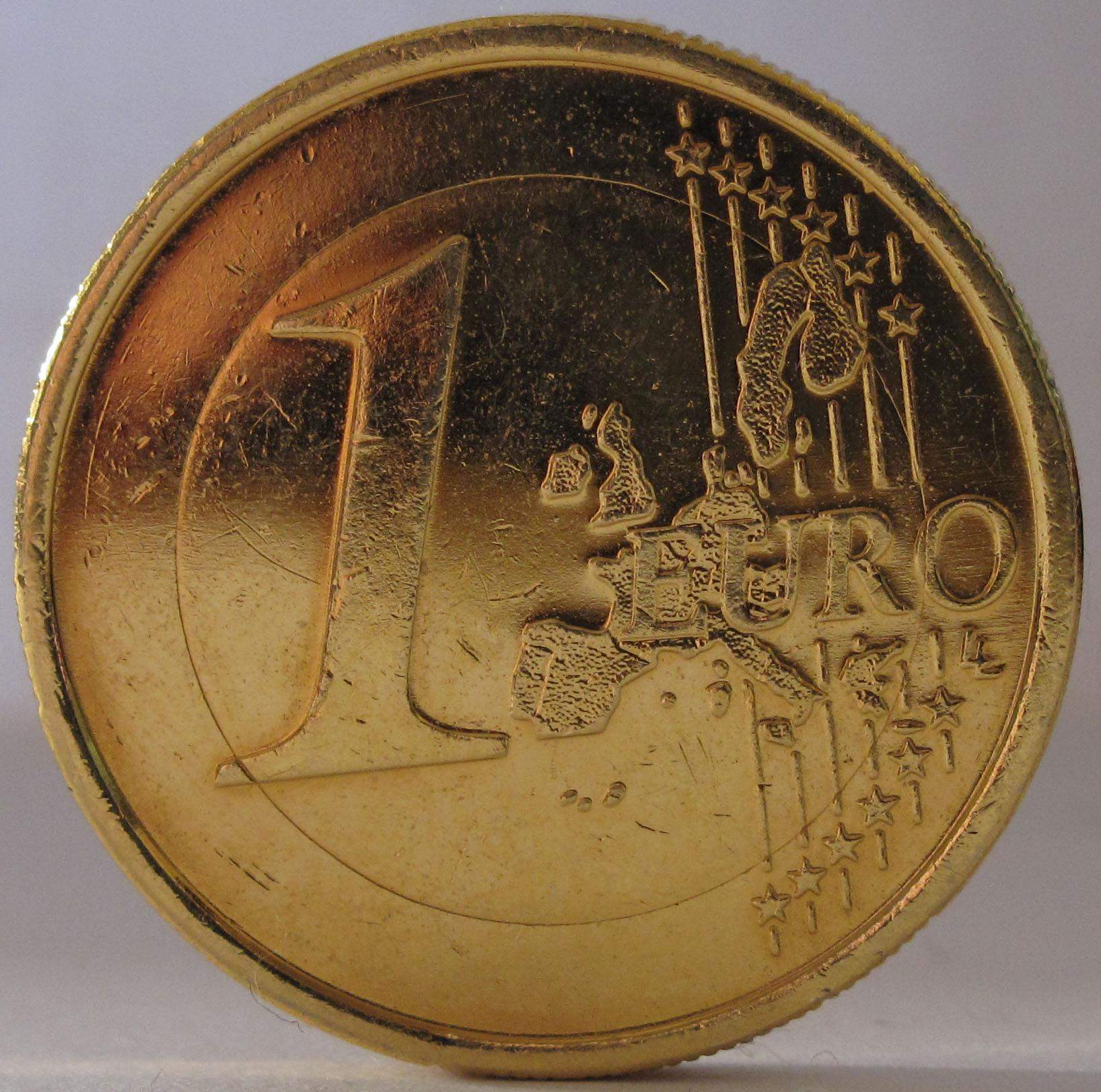 1€ Münze vergoldet? (Geld, Wert, Euro)