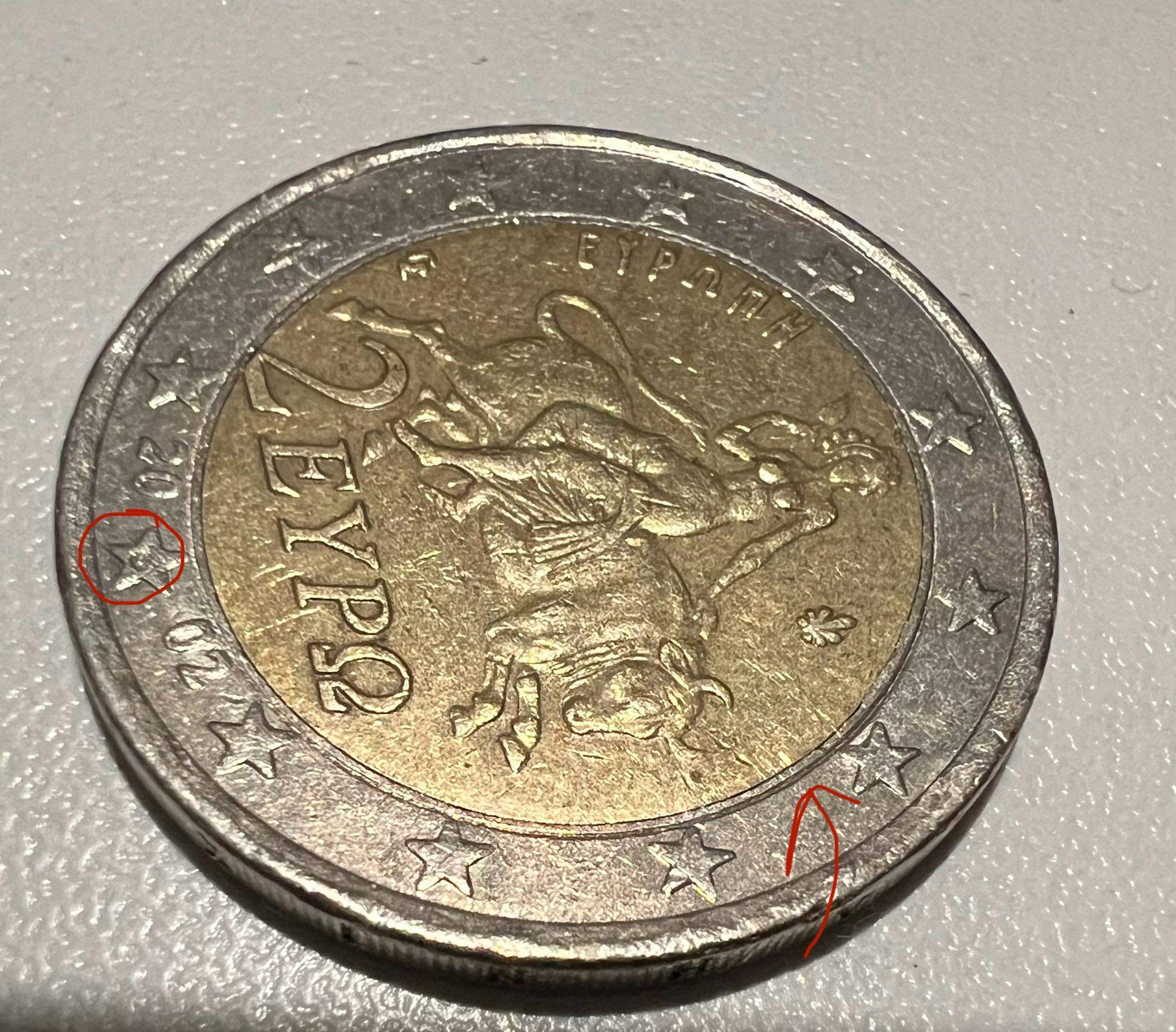 2 Euro Münze EYP mit S im Stern und Fehlprägung Wert? (Münzen ...