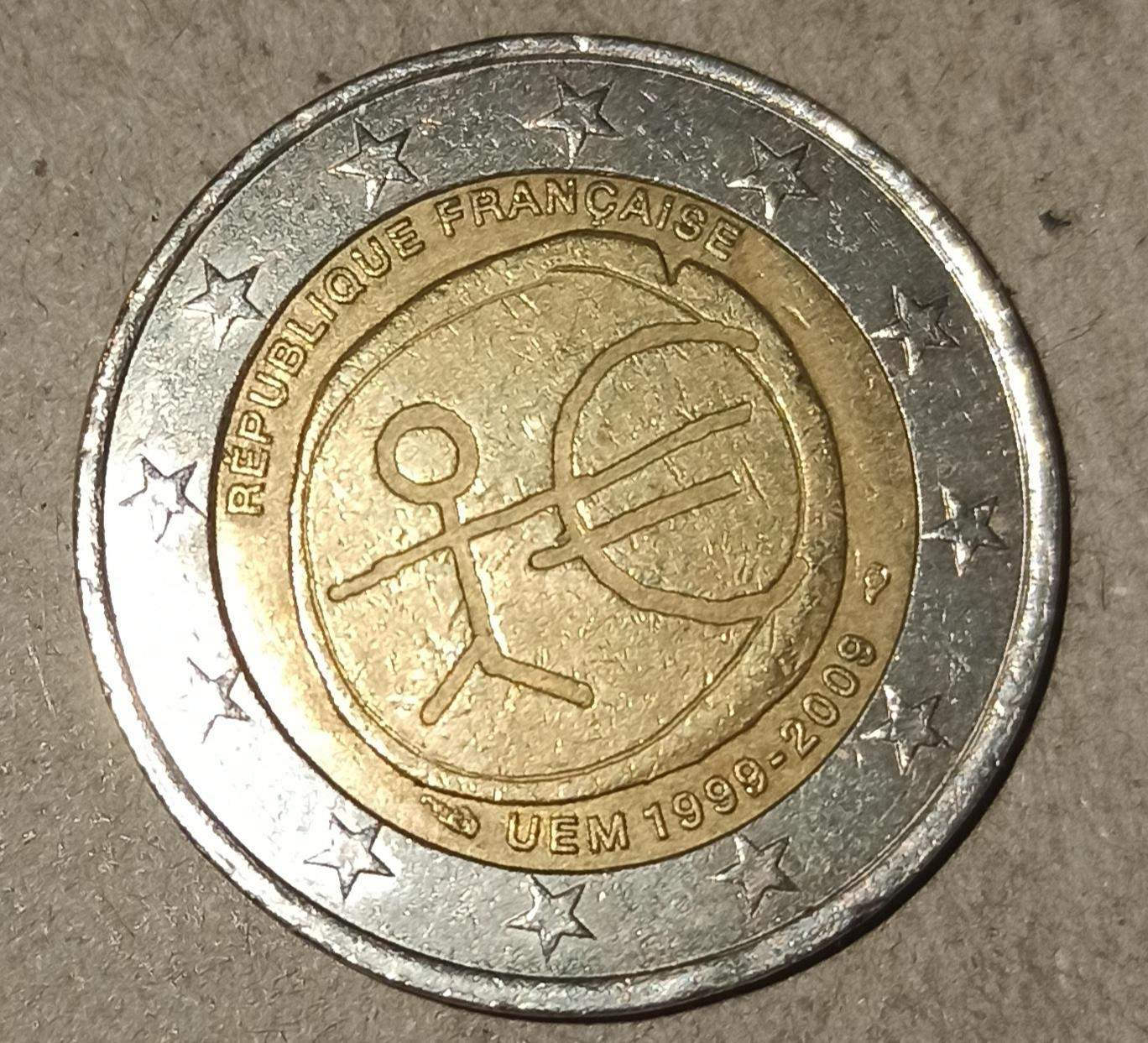 2€ mit Strichmännchen? (Geld, Symbol, sammeln)