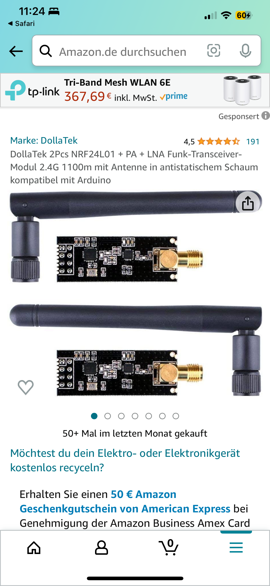 2,4GHz Transceiver mit oder ohne Antenne Arduino? (Elektrik ...