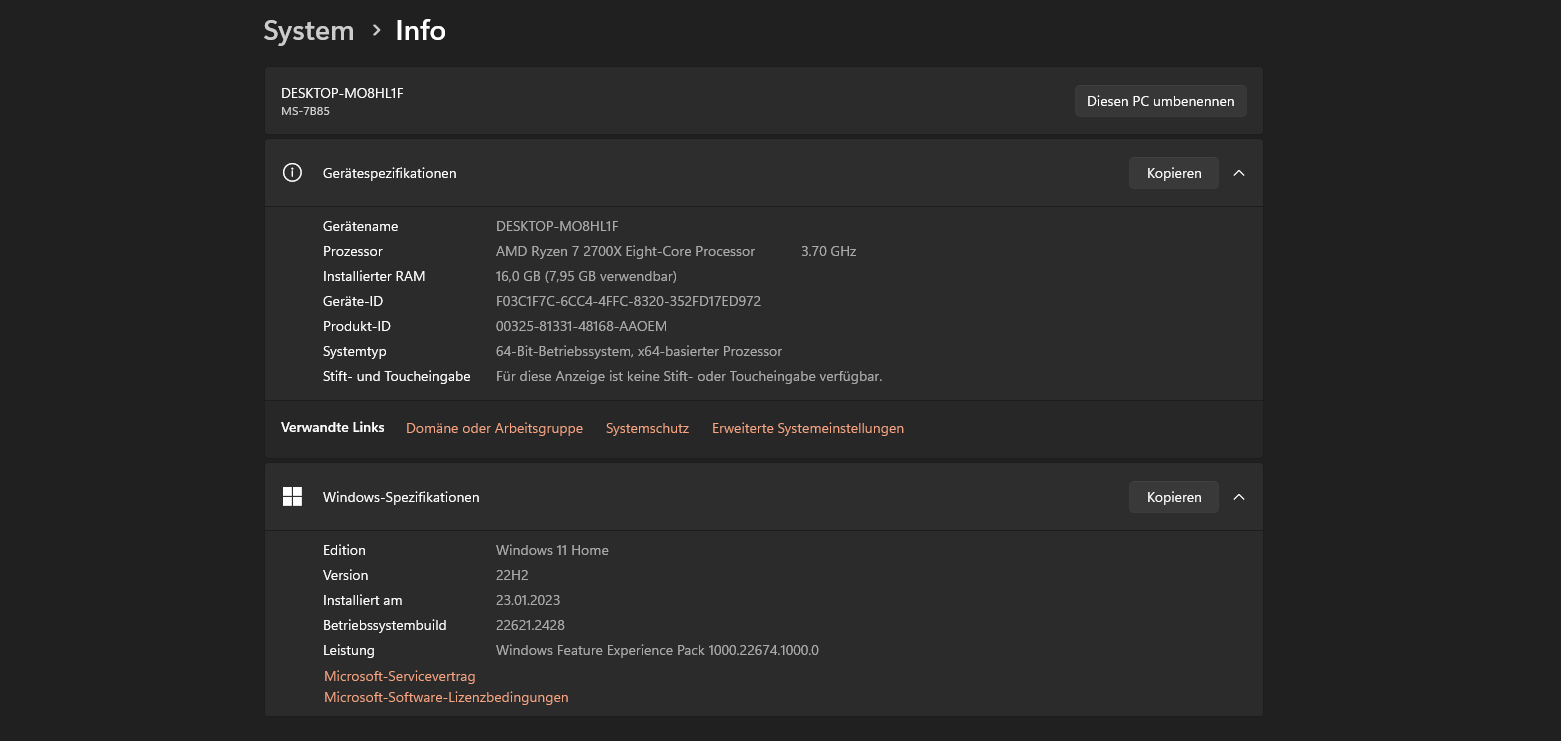 3200 MHz Arbeitsspeicher, läuft aber mit jeglicher Einstellung trotzdem bei Win 11 nur mit 2133 ...