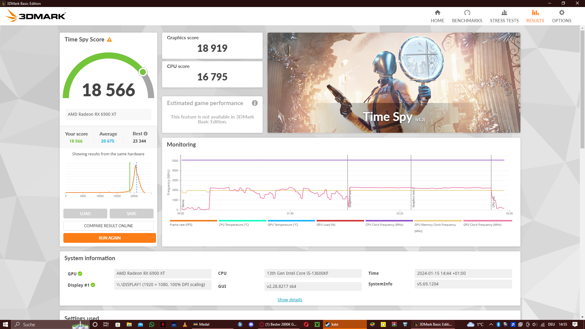 3d mark time spy niedriegere Werte als im video? (Gaming PC, PC-Problem, 3DMark)