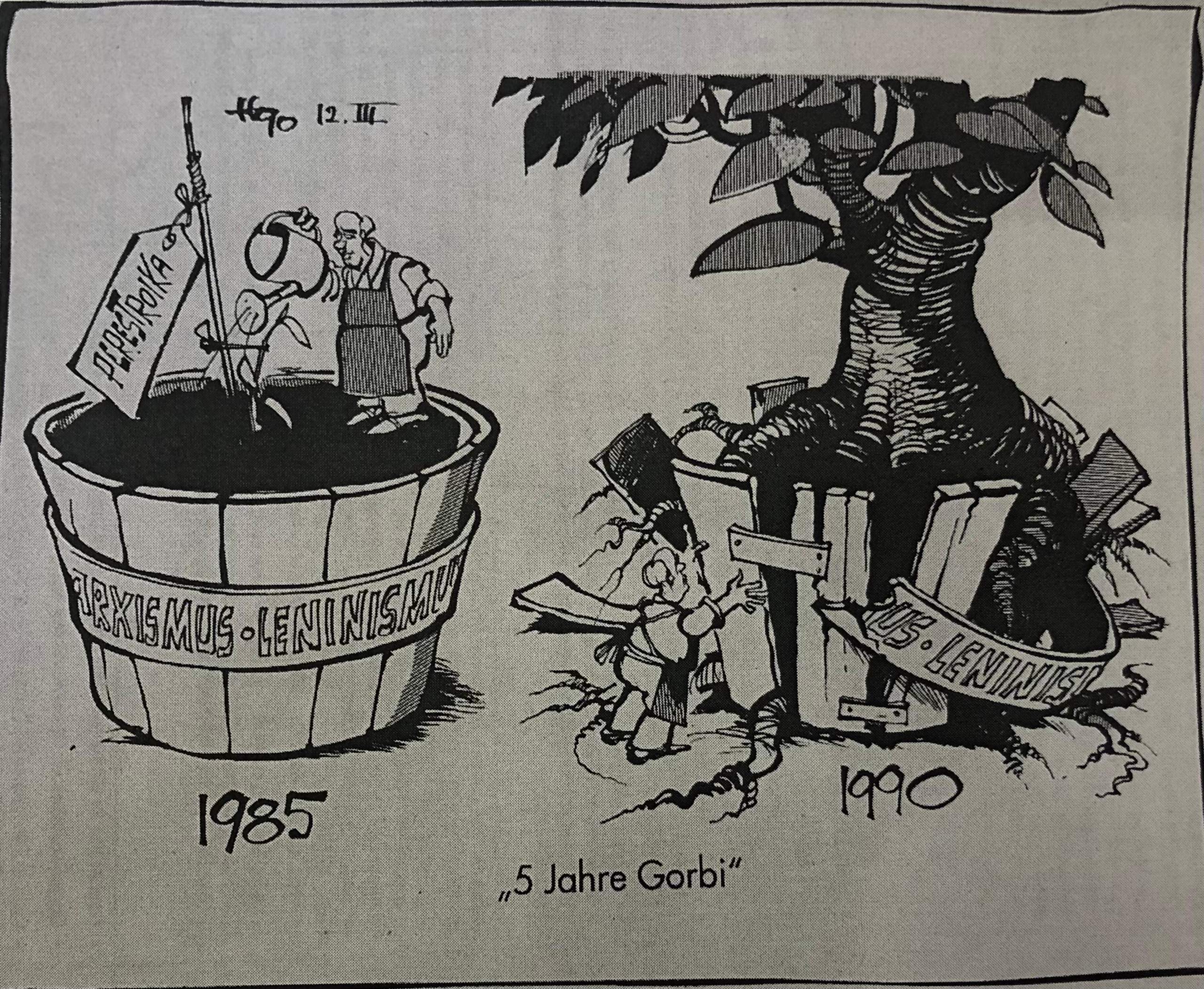 5 Jahre Gorbi - Karikatur. Verständnisprobleme? (Schule, Politik ...