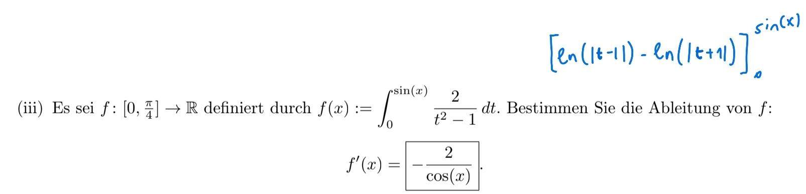 Ableitung von Integralfunktion? (Mathematiker, Funktionsgleichung ...