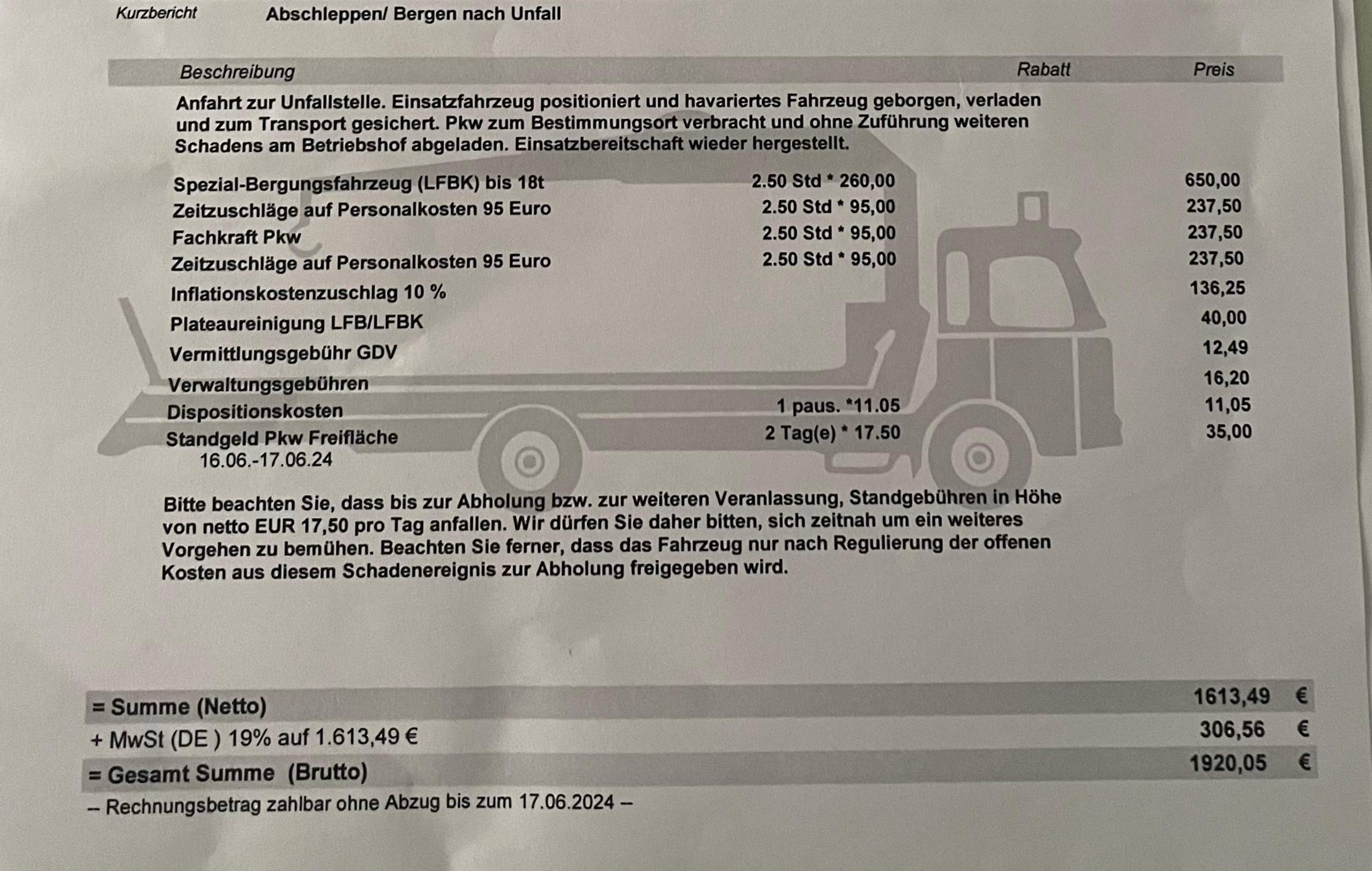 Wunderschne Kosten Fr Abschleppdienst Bildernull