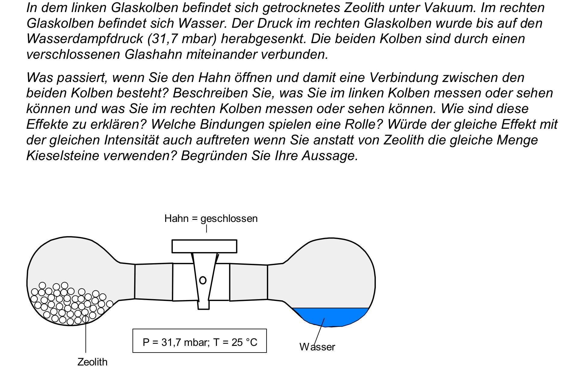 Absorbtion/Adsorption von Zeolithen/Kieselsteinen in Wasser? (Chemie ...