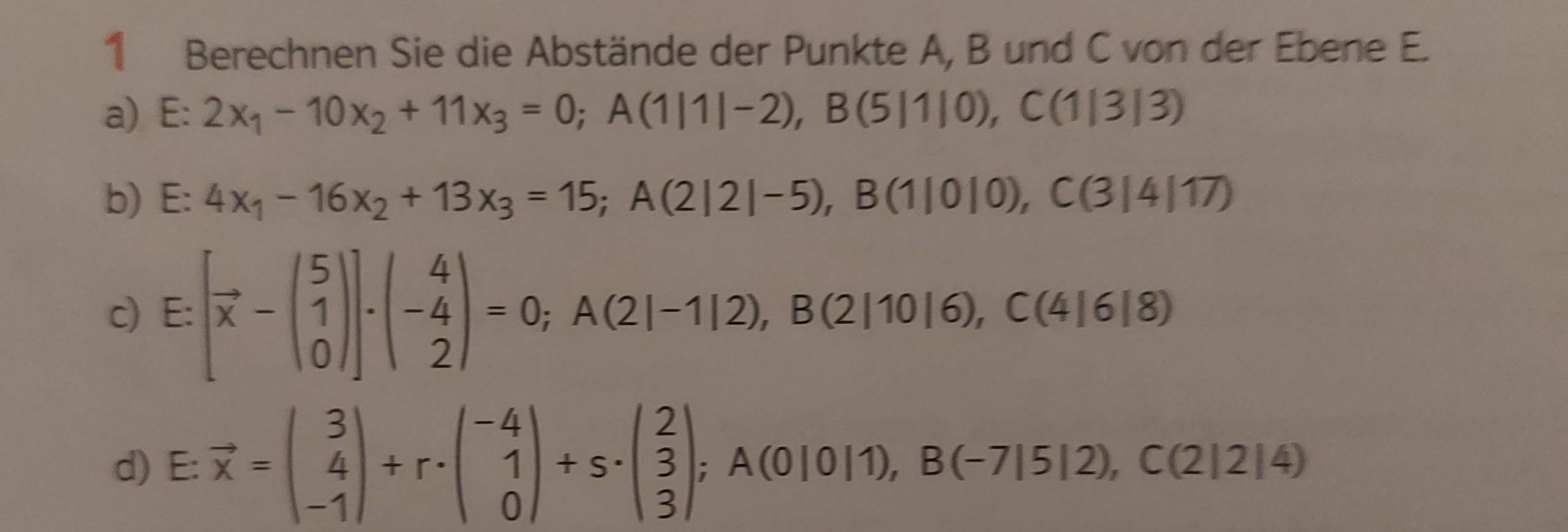 Abstand Punkt und Ebene? (rechnen, Funktion, Gleichungen)