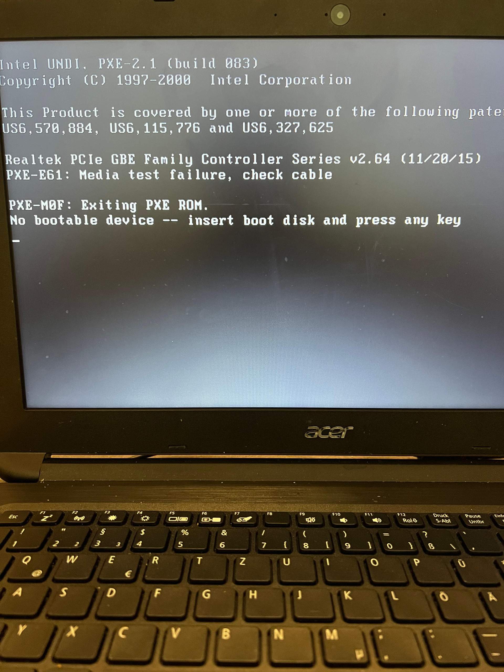 ACER laptop starte nicht wegen fehlender boot disc? (Windows, booten)