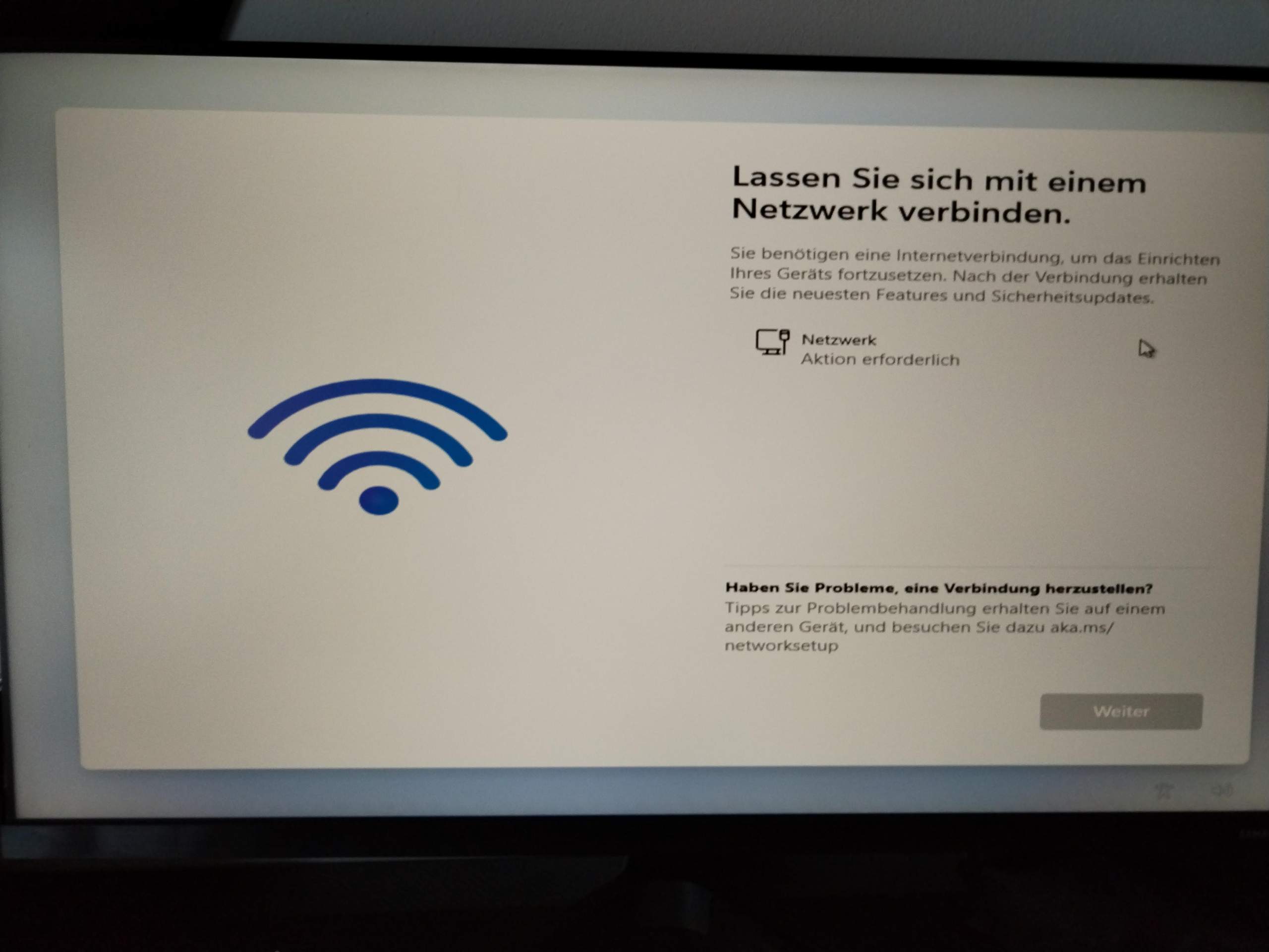 Aktion erforderlich? (Internet, WLAN, Netzwerk)