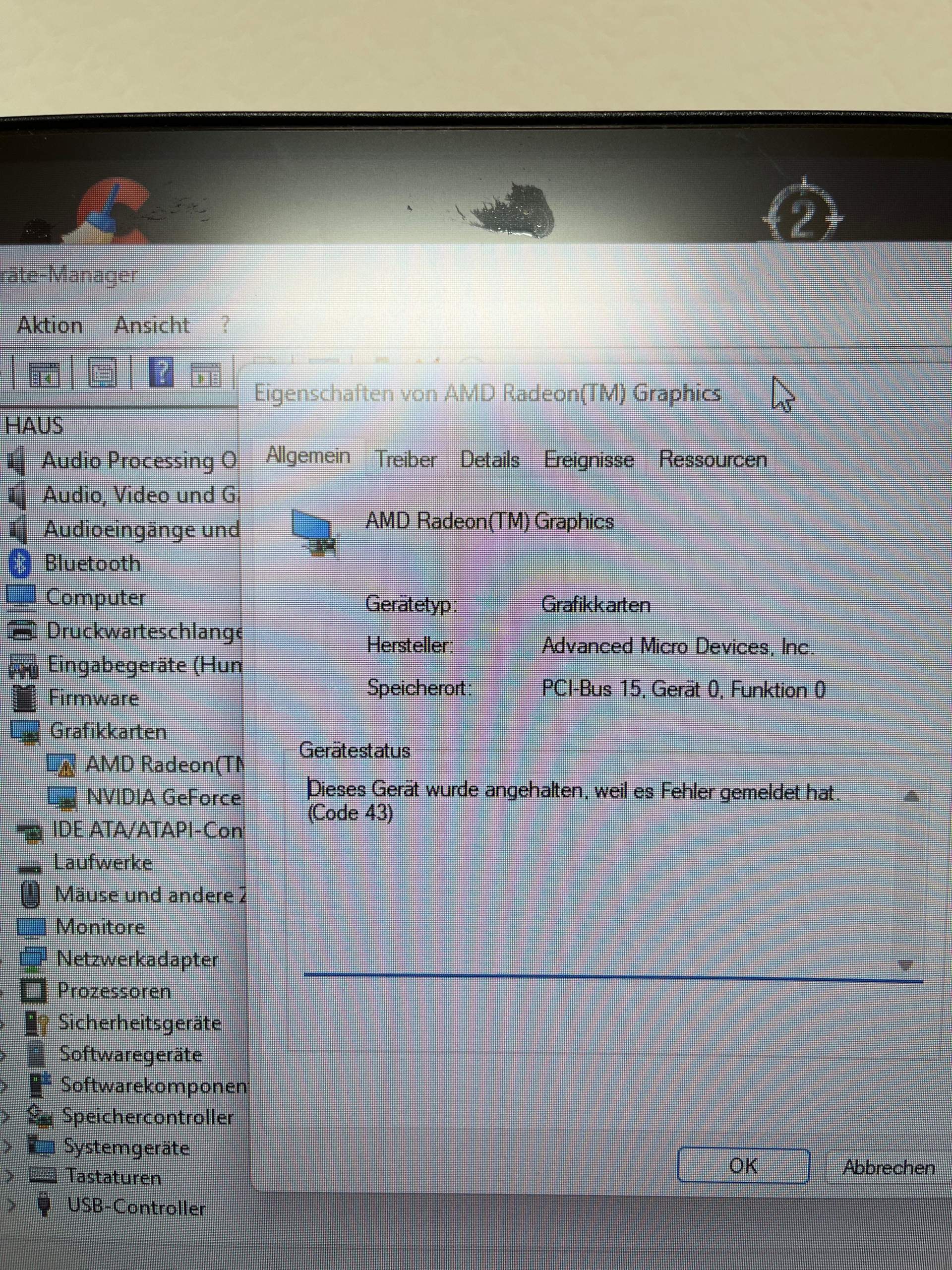 AMD Radeon graphics problem? (Treiber, Windows 11, Ryzen )